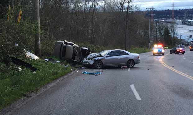 Rollover crash in West Seattle leaves one man in serious condition ...