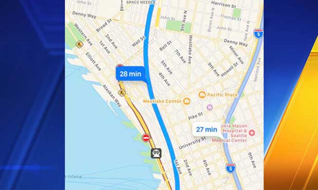 Some smartphone maps showed viaduct, new tunnel as open