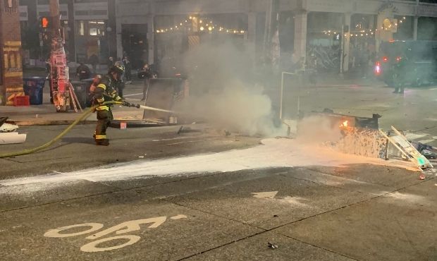 10 arrested after protest crumbles into destruction, fires in Seattle