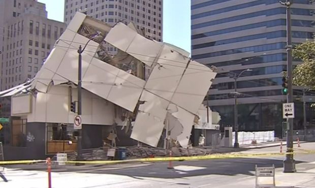 Building under demolition partially collapses in downtown Seattle ...